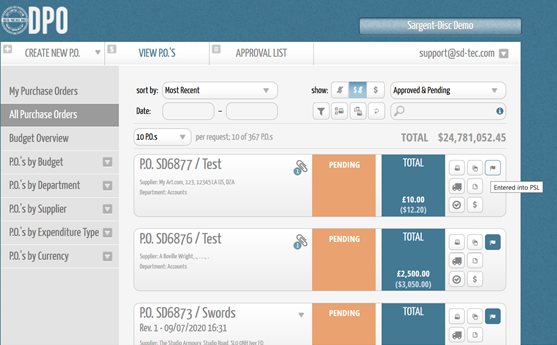 Flagging feature on DPO